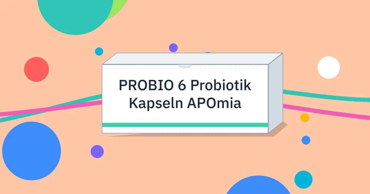 Symbolbild: Packung mit der Aufschrift PROBIO 6 Probiotik Kapseln APOmia (PZN 18317737) – Verfügbarkeit und Bezug in Apotheken in Frankfurt am Main