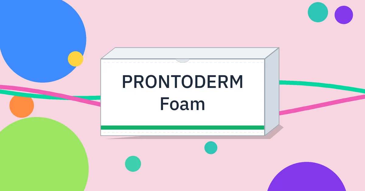 Symbolbild: Packung mit der Aufschrift PRONTODERM Foam (PZN 04398270) – Verfügbarkeit und Bezug in Apotheken in Frankfurt am Main