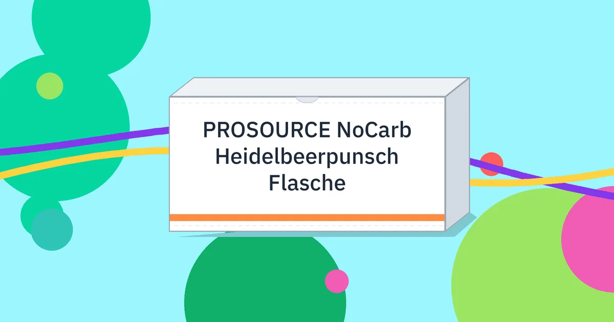 Symbolbild: Packung mit der Aufschrift PROSOURCE NoCarb Heidelbeerpunsch Flasche (PZN 15400685) – Verfügbarkeit und Bezug in Apotheken in Frankfurt am Main