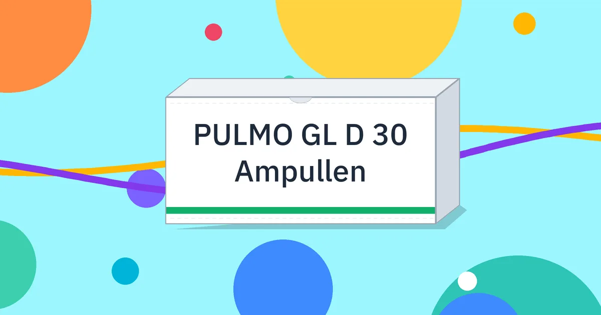 Symbolbild: Packung mit der Aufschrift PULMO GL D 30 Ampullen (PZN 03354603) – Verfügbarkeit und Bezug in Apotheken in Frankfurt am Main