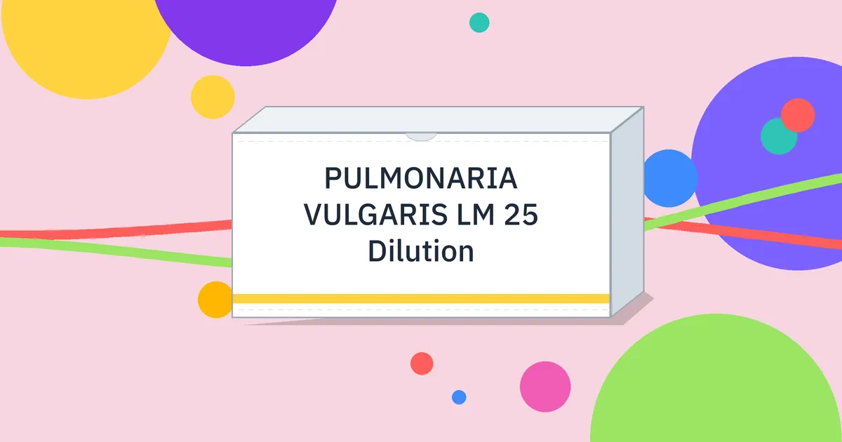 Symbolbild: Packung mit der Aufschrift PULMONARIA VULGARIS LM 25 Dilution (PZN 13671003) – Verfügbarkeit und Bezug in Apotheken in Frankfurt am Main