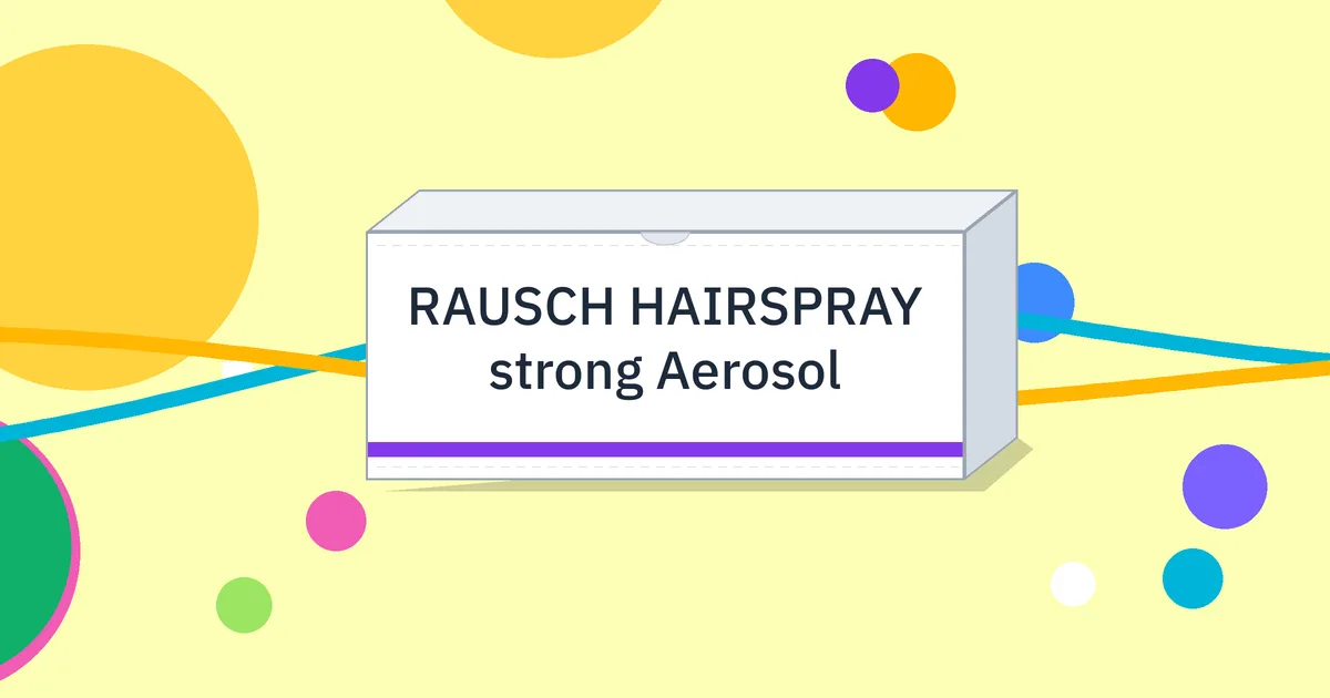 Symbolbild: Packung mit der Aufschrift RAUSCH HAIRSPRAY strong Aerosol (PZN 12472974) – Verfügbarkeit und Bezug in Apotheken in Frankfurt am Main