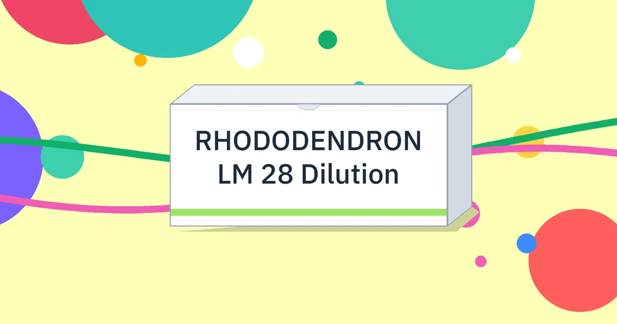 Symbolbild: Packung mit der Aufschrift RHODODENDRON LM 28 Dilution (PZN 13051045) – Verfügbarkeit und Bezug in Apotheken in Frankfurt am Main