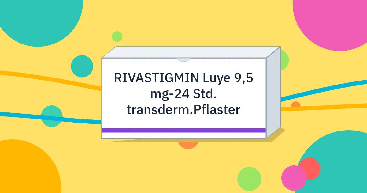 Symbolbild: Packung mit der Aufschrift RIVASTIGMIN Luye 9,5 mg-24 Std. transderm.Pflaster (PZN 12147352) – Verfügbarkeit und Bezug in Apotheken in Frankfurt am Main