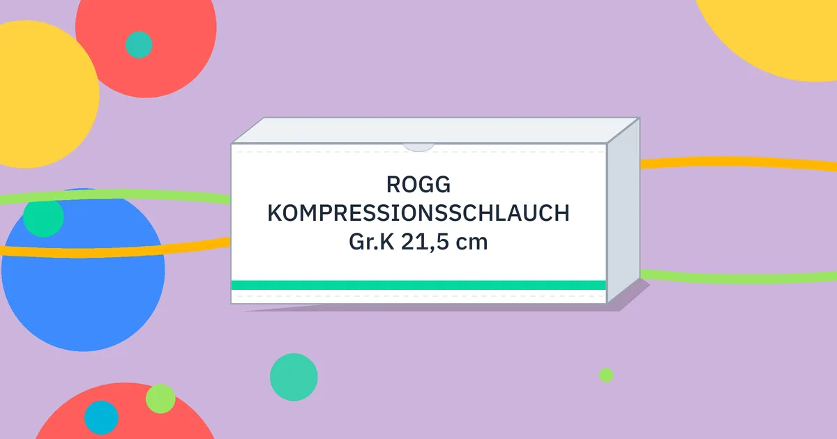 Symbolbild: Packung mit der Aufschrift ROGG KOMPRESSIONSSCHLAUCH Gr.K 21,5 cm (PZN 05963306) – Verfügbarkeit und Bezug in Apotheken in Frankfurt am Main