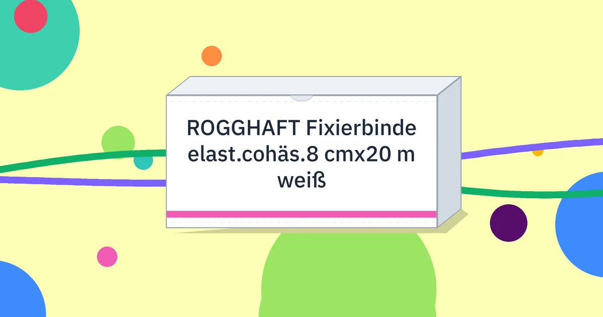 Symbolbild: Packung mit der Aufschrift ROGGHAFT Fixierbinde elast.cohäs.8 cmx20 m weiß (PZN 04492313) – Verfügbarkeit und Bezug in Apotheken in Frankfurt am Main