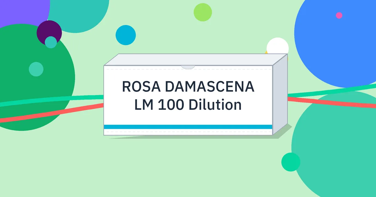 Symbolbild: Packung mit der Aufschrift ROSA DAMASCENA LM 100 Dilution (PZN 13056580) – Verfügbarkeit und Bezug in Apotheken in Frankfurt am Main