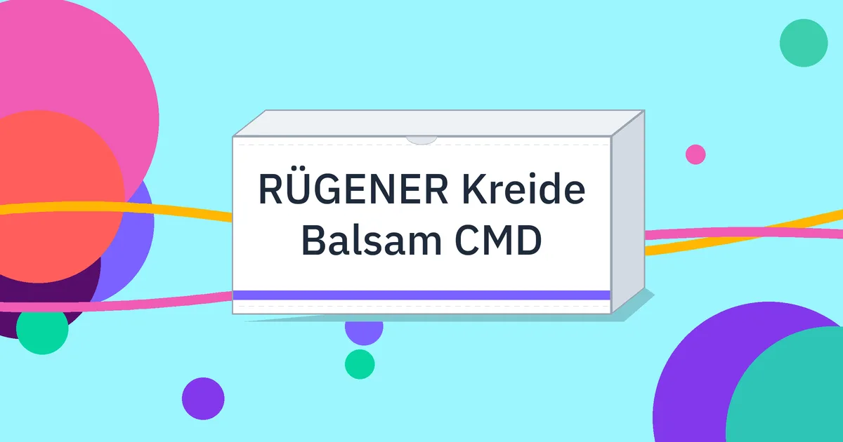 Symbolbild: Packung mit der Aufschrift RÜGENER Kreide Balsam CMD (PZN 17944886) – Verfügbarkeit und Bezug in Apotheken in Frankfurt am Main