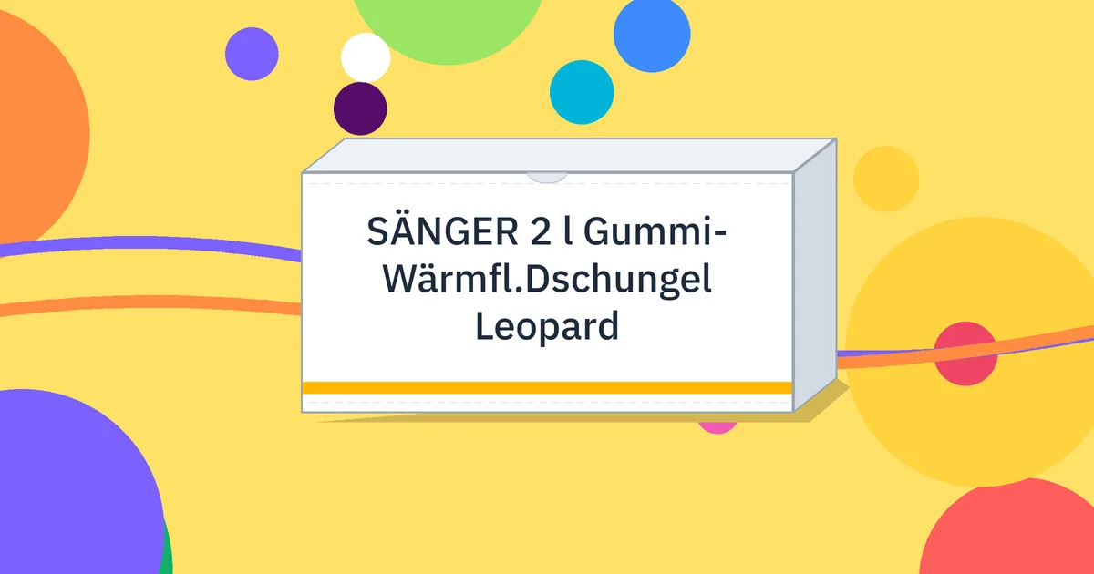 Symbolbild: Packung mit der Aufschrift SÄNGER 2 l Gummi-Wärmfl.Dschungel Leopard (PZN 01311328) – Verfügbarkeit und Bezug in Apotheken in Frankfurt am Main
