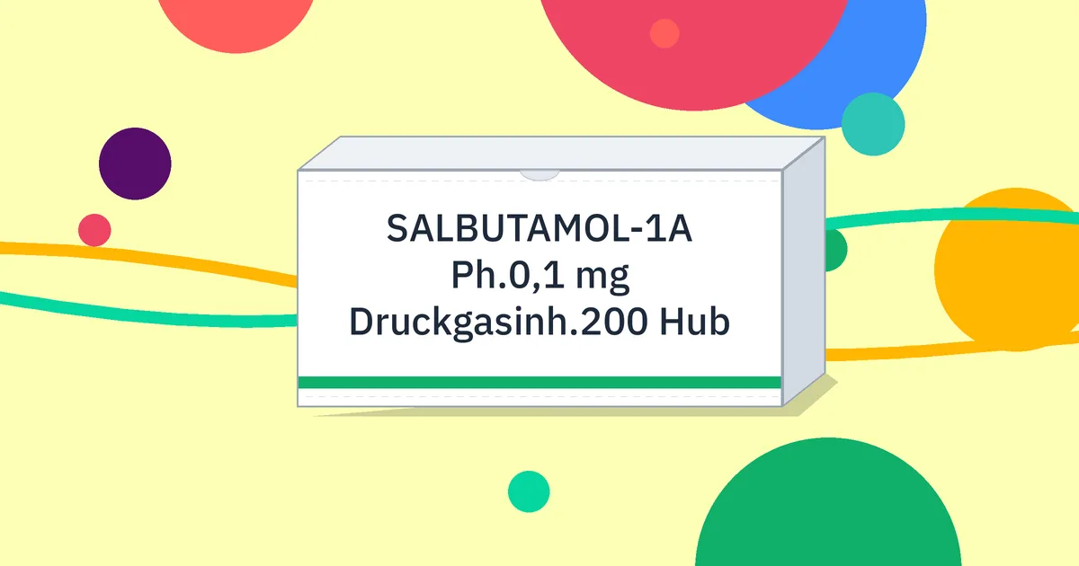 Symbolbild: Packung mit der Aufschrift SALBUTAMOL-1A Ph.0,1 mg Druckgasinh.200 Hub (PZN 05391873) – Verfügbarkeit und Bezug in Apotheken in Frankfurt am Main