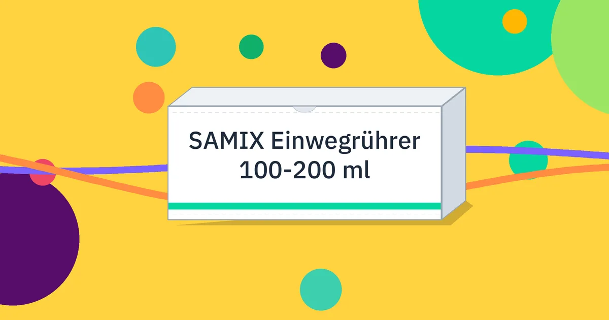 Symbolbild: Packung mit der Aufschrift SAMIX Einwegrührer 100-200 ml (PZN 11481178) – Verfügbarkeit und Bezug in Apotheken in Frankfurt am Main