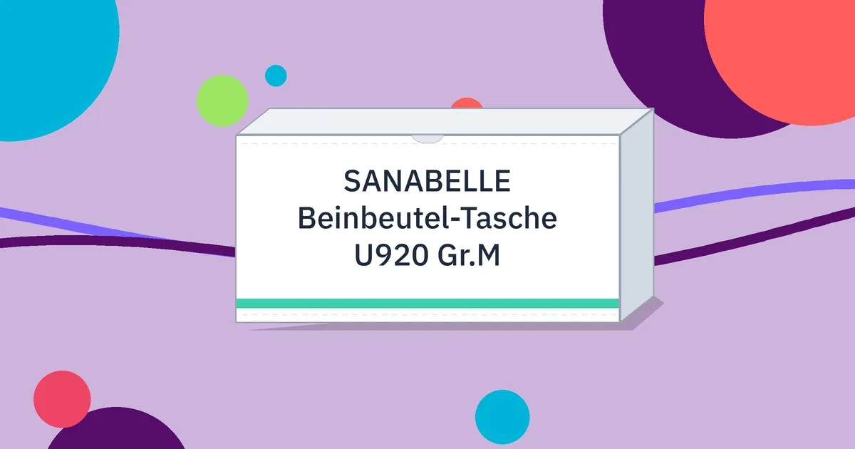 Symbolbild: Packung mit der Aufschrift SANABELLE Beinbeutel-Tasche U920 Gr.M (PZN 10069547) – Verfügbarkeit und Bezug in Apotheken in Frankfurt am Main