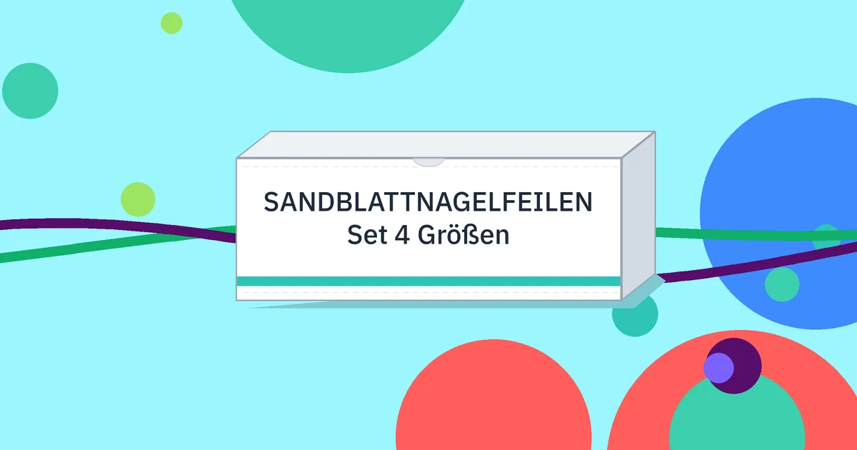 Symbolbild: Packung mit der Aufschrift SANDBLATTNAGELFEILEN Set 4 Größen (PZN 20421293) – Verfügbarkeit und Bezug in Apotheken in Frankfurt am Main