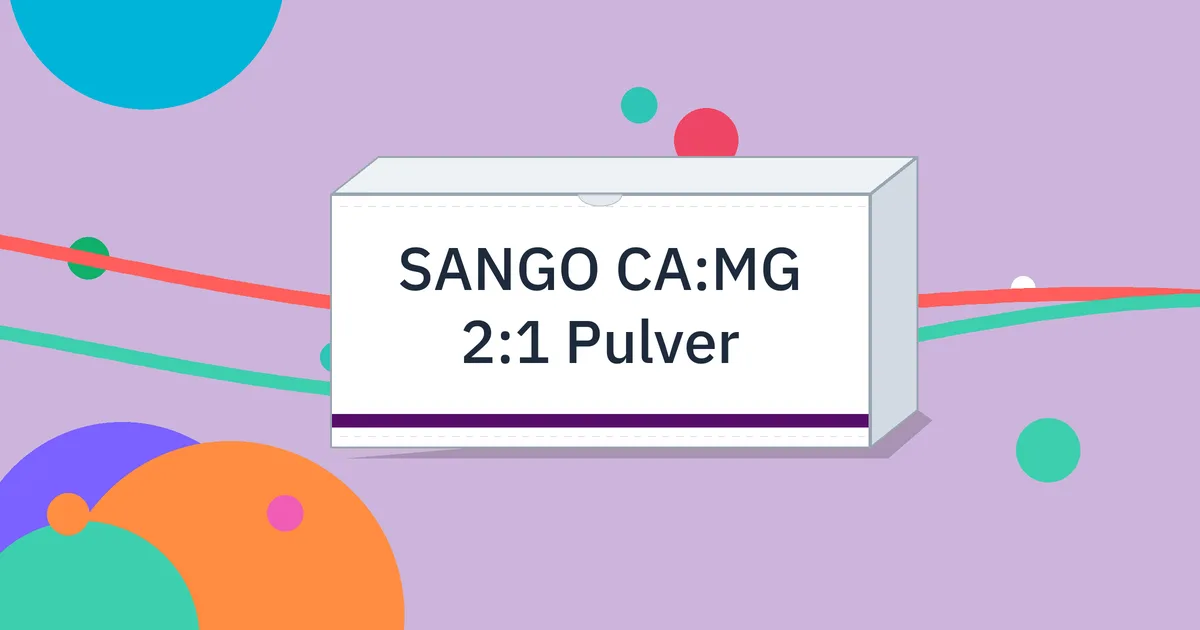 Symbolbild: Packung mit der Aufschrift SANGO CA:MG 2:1 Pulver (PZN 15738036) – Verfügbarkeit und Bezug in Apotheken in Frankfurt am Main