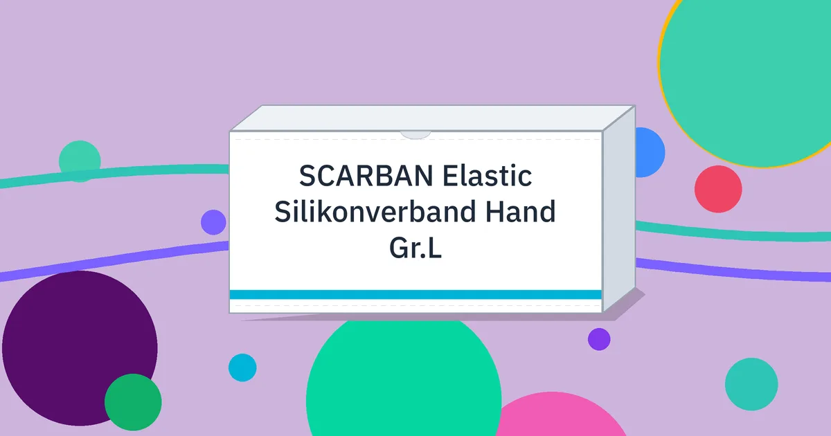 Symbolbild: Packung mit der Aufschrift SCARBAN Elastic Silikonverband Hand Gr.L (PZN 04740395) – Verfügbarkeit und Bezug in Apotheken in Frankfurt am Main