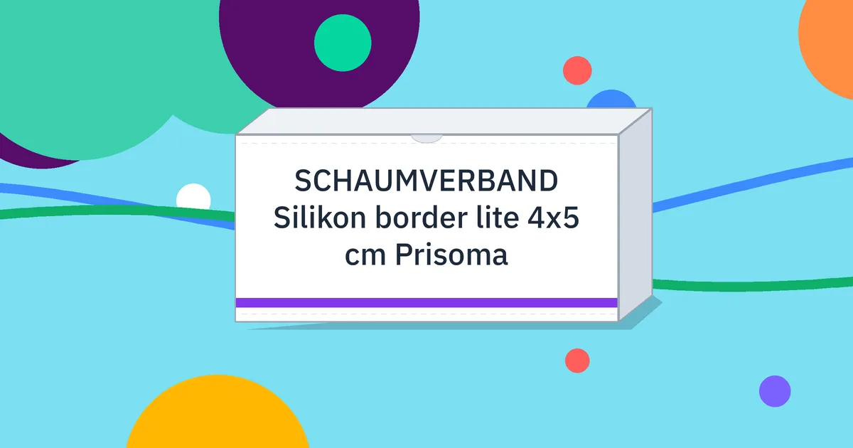 Symbolbild: Packung mit der Aufschrift SCHAUMVERBAND Silikon border lite 4x5 cm Prisoma (PZN 20842095) – Verfügbarkeit und Bezug in Apotheken in Frankfurt am Main