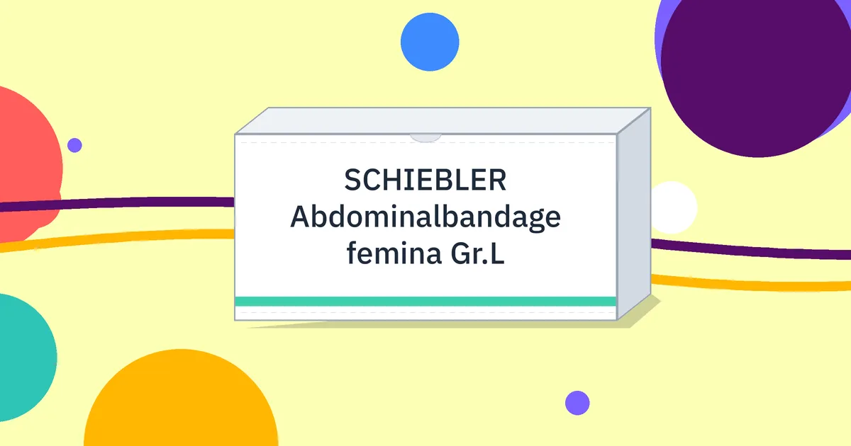 Symbolbild: Packung mit der Aufschrift SCHIEBLER Abdominalbandage femina Gr.L (PZN 06990943) – Verfügbarkeit und Bezug in Apotheken in Frankfurt am Main