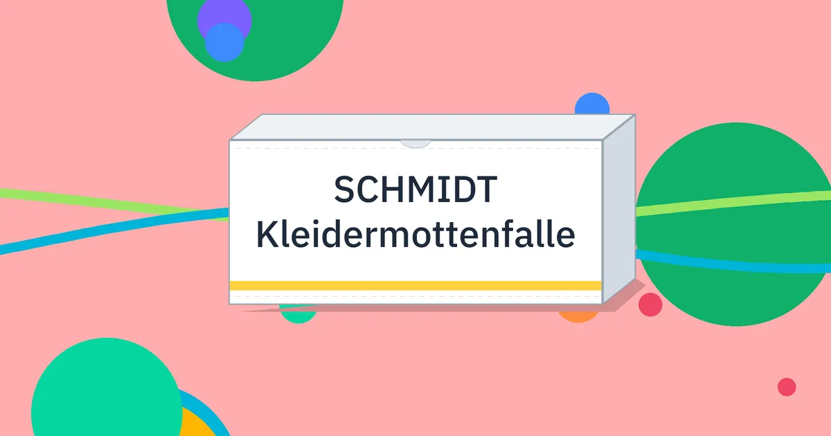 Symbolbild: Packung mit der Aufschrift SCHMIDT Kleidermottenfalle (PZN 07365041) – Verfügbarkeit und Bezug in Apotheken in Frankfurt am Main