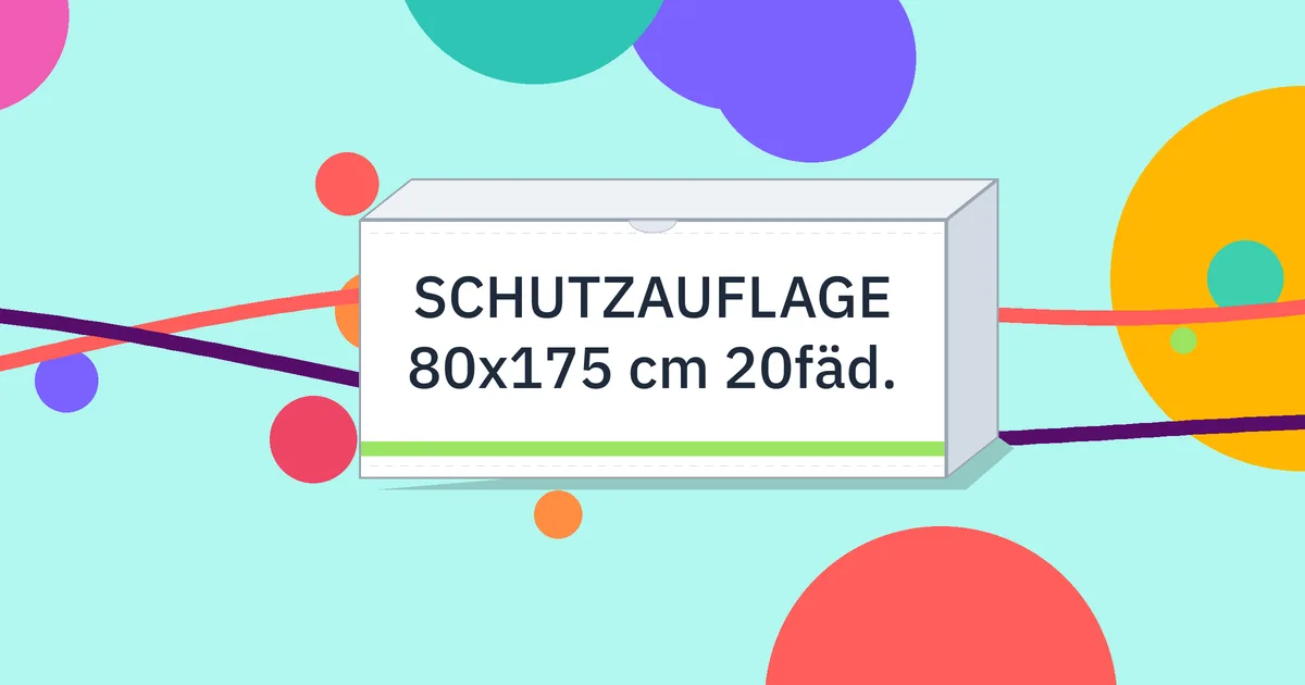Symbolbild: Packung mit der Aufschrift SCHUTZAUFLAGE 80x175 cm 20fäd. (PZN 11683924) – Verfügbarkeit und Bezug in Apotheken in Frankfurt am Main
