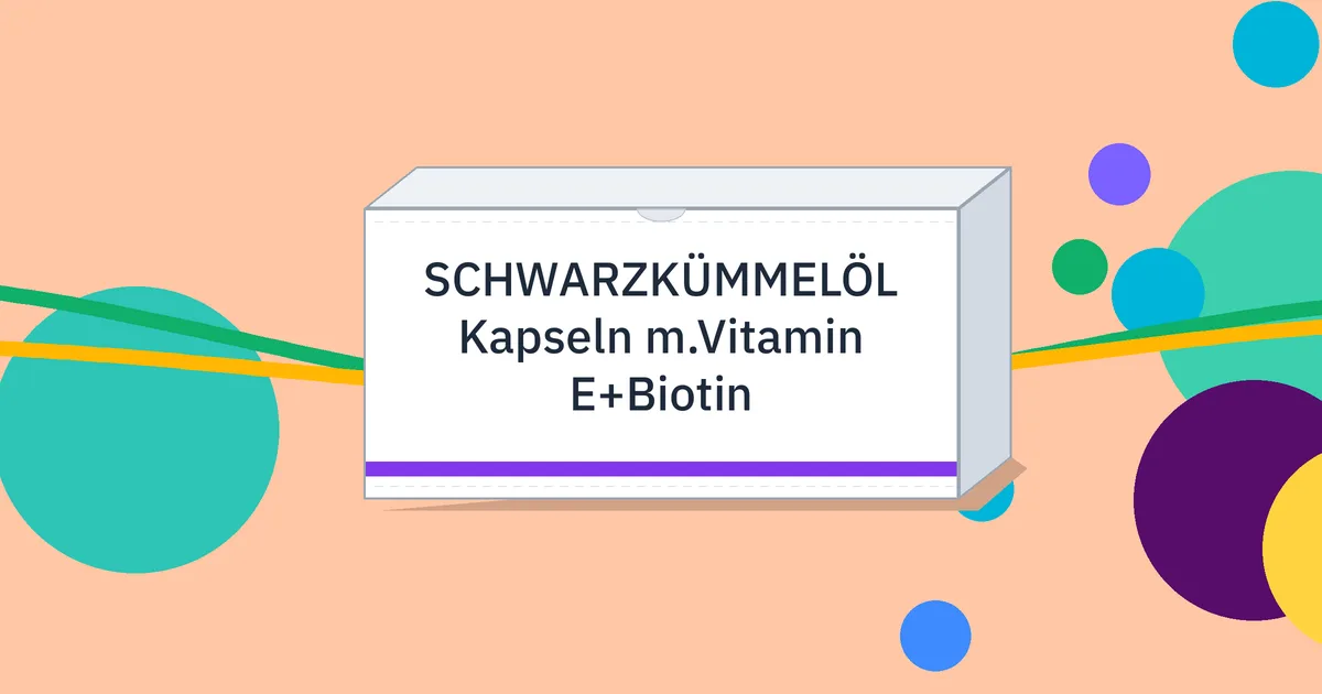 Symbolbild: Packung mit der Aufschrift SCHWARZKÜMMELÖL Kapseln m.Vitamin E+Biotin (PZN 13576641) – Verfügbarkeit und Bezug in Apotheken in Frankfurt am Main