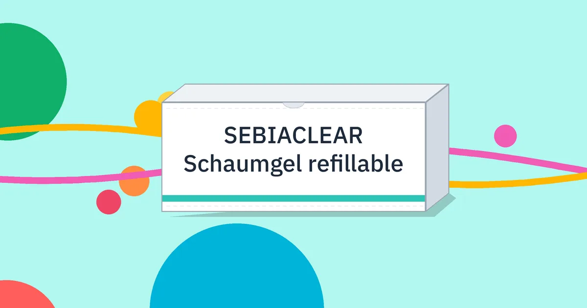 Symbolbild: Packung mit der Aufschrift SEBIACLEAR Schaumgel refillable (PZN 20787692) – Verfügbarkeit und Bezug in Apotheken in Frankfurt am Main