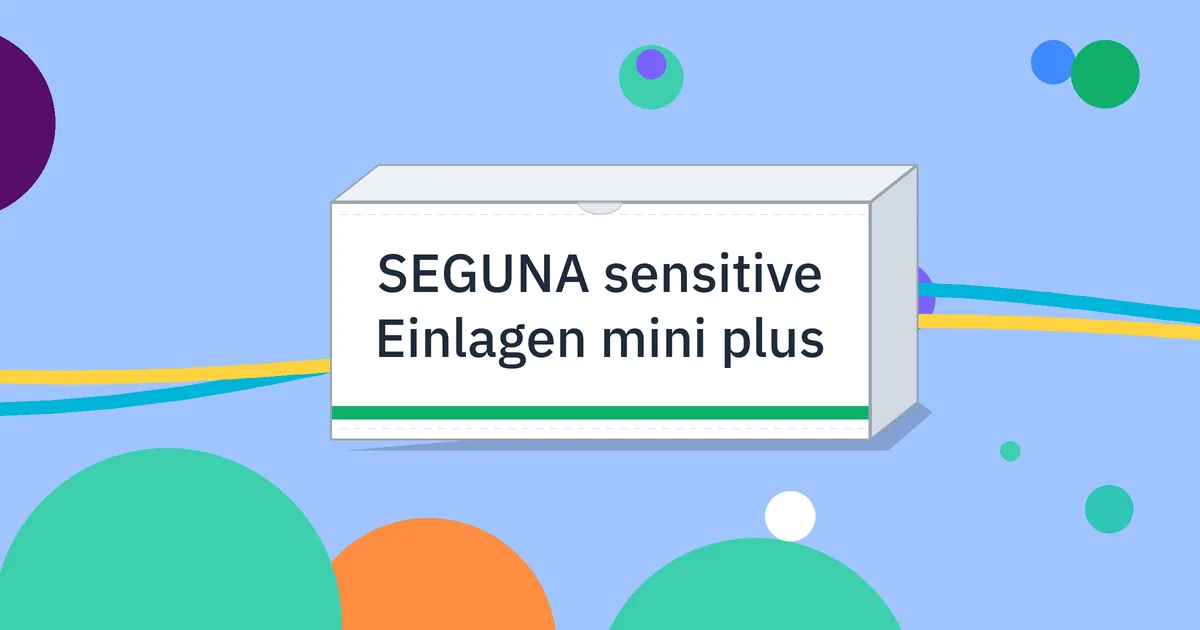 Symbolbild: Packung mit der Aufschrift SEGUNA sensitive Einlagen mini plus (PZN 13905079) – Verfügbarkeit und Bezug in Apotheken in Frankfurt am Main