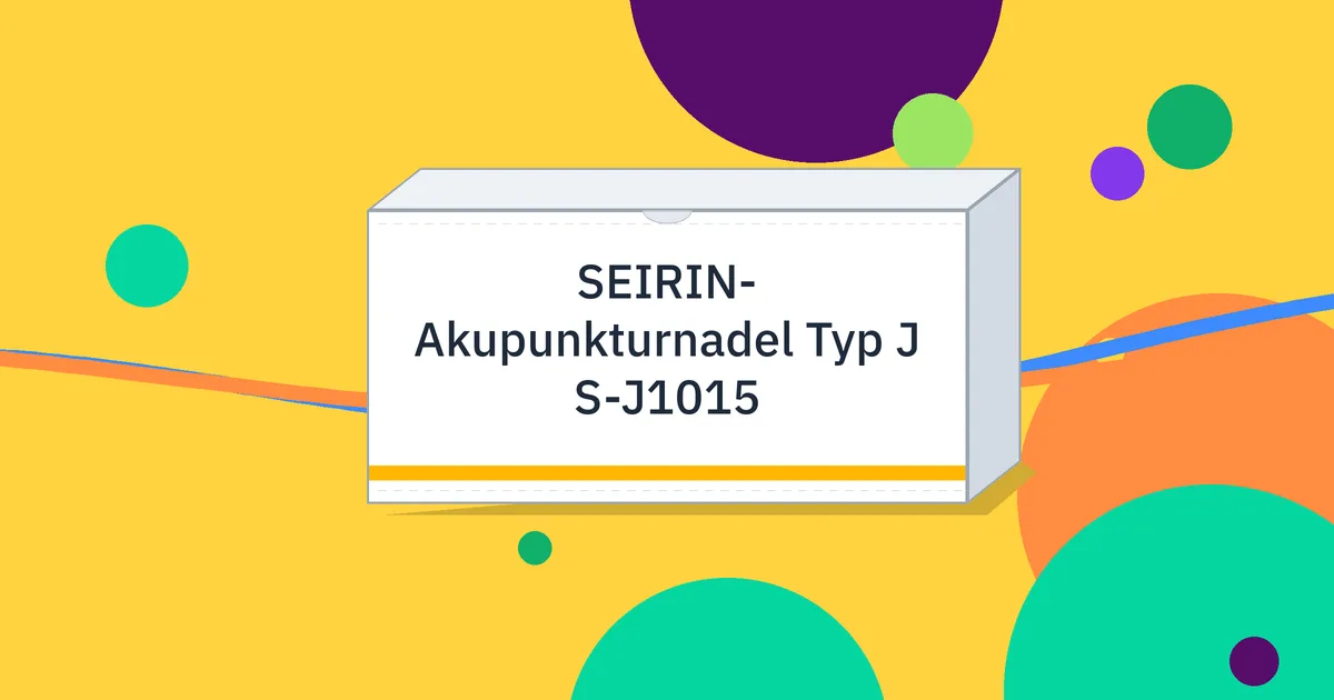 Symbolbild: Packung mit der Aufschrift SEIRIN-Akupunkturnadel Typ J S-J1015 (PZN 08455444) – Verfügbarkeit und Bezug in Apotheken in Frankfurt am Main