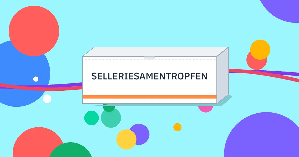 Symbolbild: Packung mit der Aufschrift SELLERIESAMENTROPFEN (PZN 15191856) – Verfügbarkeit und Bezug in Apotheken in Frankfurt am Main