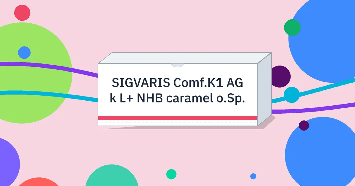 Symbolbild: Packung mit der Aufschrift SIGVARIS Comf.K1 AG k L+ NHB caramel o.Sp. (PZN 17097179) – Verfügbarkeit und Bezug in Apotheken in Frankfurt am Main