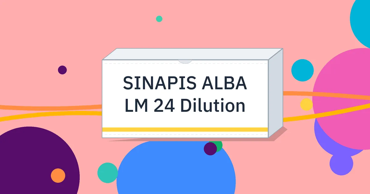 Symbolbild: Packung mit der Aufschrift SINAPIS ALBA LM 24 Dilution (PZN 13190752) – Verfügbarkeit und Bezug in Apotheken in Frankfurt am Main
