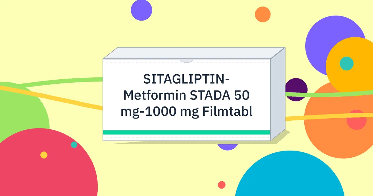 Symbolbild: Packung mit der Aufschrift SITAGLIPTIN-Metformin STADA 50 mg-1000 mg Filmtabl (PZN 17507128) – Verfügbarkeit und Bezug in Apotheken in Frankfurt am Main