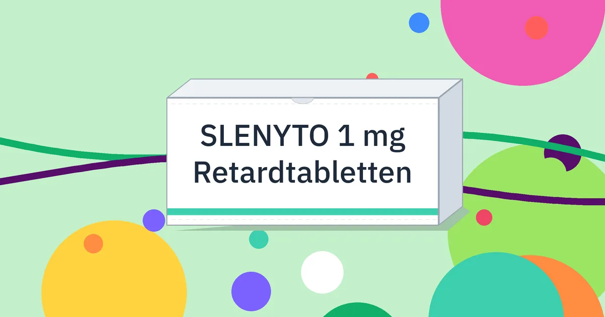 Symbolbild: Packung mit der Aufschrift SLENYTO 1 mg Retardtabletten (PZN 19370515) – Verfügbarkeit und Bezug in Apotheken in Frankfurt am Main
