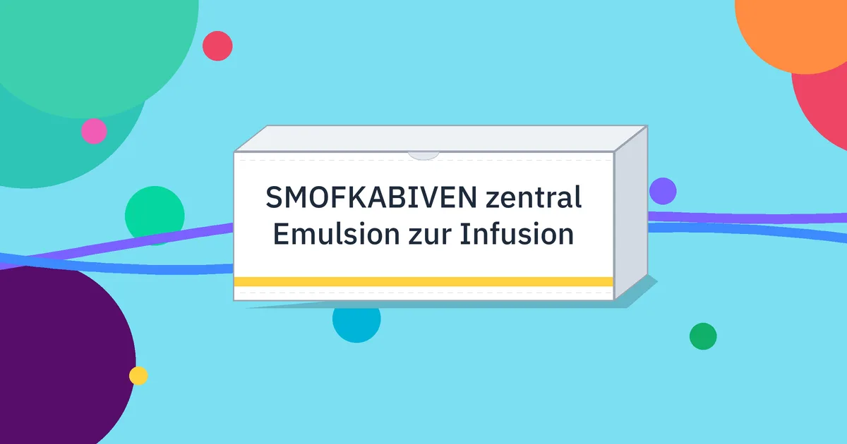 Symbolbild: Packung mit der Aufschrift SMOFKABIVEN zentral Emulsion zur Infusion (PZN 16912542) – Verfügbarkeit und Bezug in Apotheken in Frankfurt am Main