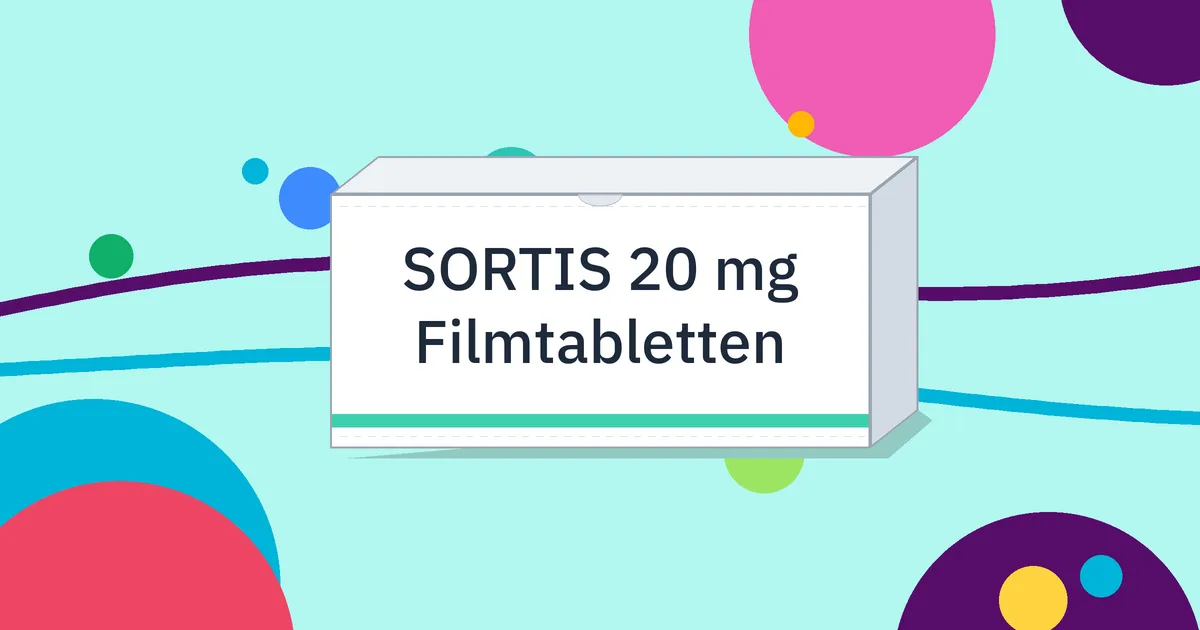 Symbolbild: Packung mit der Aufschrift SORTIS 20 mg Filmtabletten (PZN 11666995) – Verfügbarkeit und Bezug in Apotheken in Frankfurt am Main