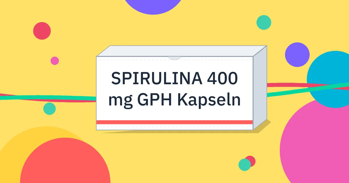Symbolbild: Packung mit der Aufschrift SPIRULINA 400 mg GPH Kapseln (PZN 20856909) – Verfügbarkeit und Bezug in Apotheken in Frankfurt am Main
