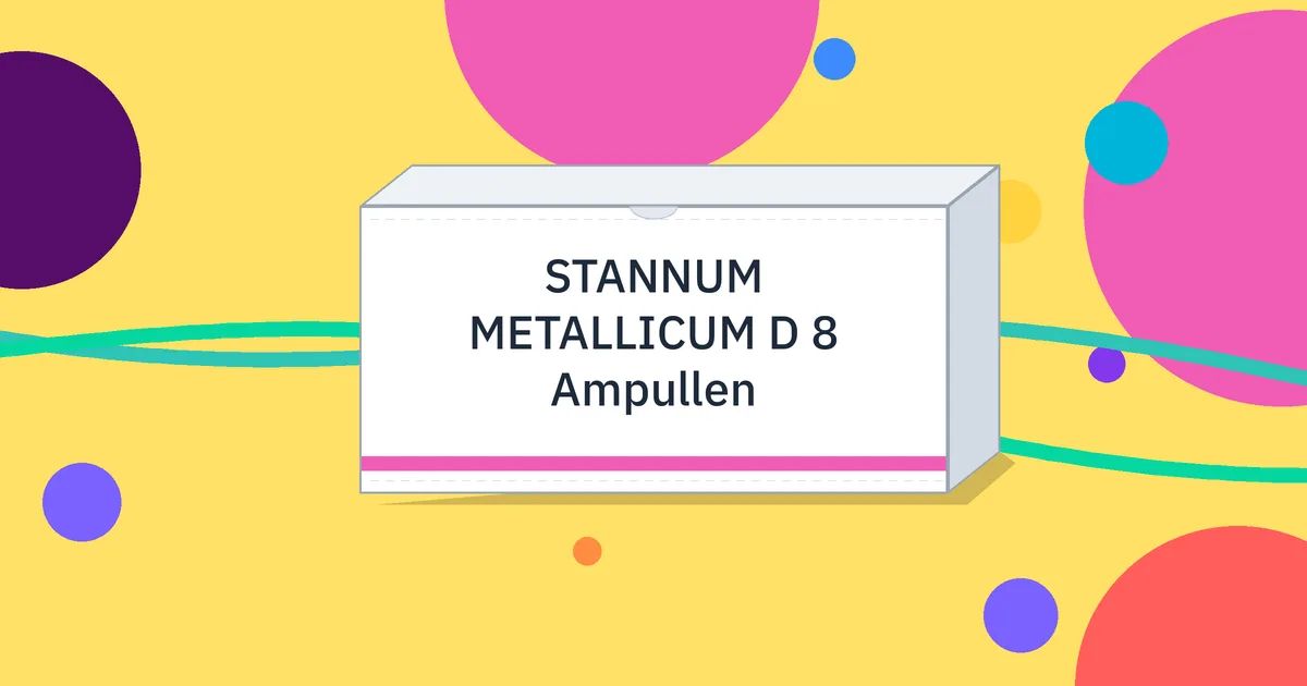 Symbolbild: Packung mit der Aufschrift STANNUM METALLICUM D 8 Ampullen (PZN 11708311) – Verfügbarkeit und Bezug in Apotheken in Frankfurt am Main