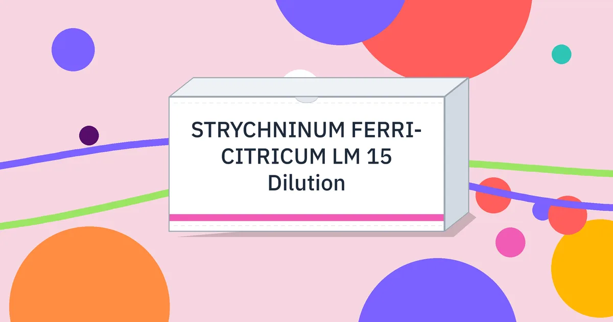Symbolbild: Packung mit der Aufschrift STRYCHNINUM FERRI-CITRICUM LM 15 Dilution (PZN 13206306) – Verfügbarkeit und Bezug in Apotheken in Frankfurt am Main
