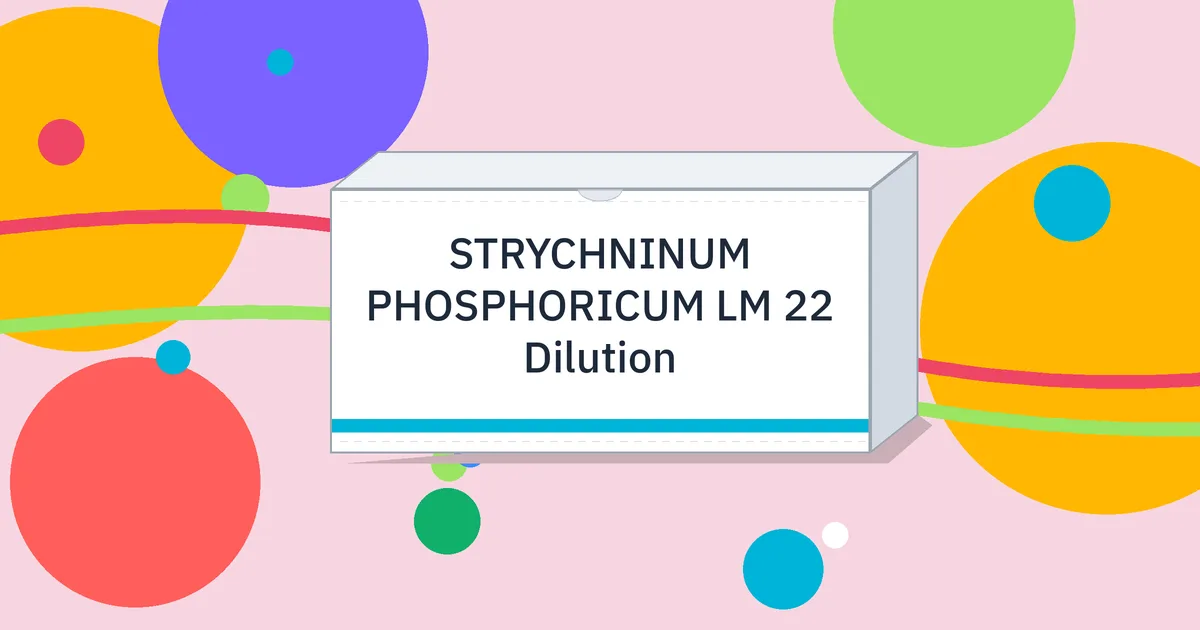 Symbolbild: Packung mit der Aufschrift STRYCHNINUM PHOSPHORICUM LM 22 Dilution (PZN 13207317) – Verfügbarkeit und Bezug in Apotheken in Frankfurt am Main