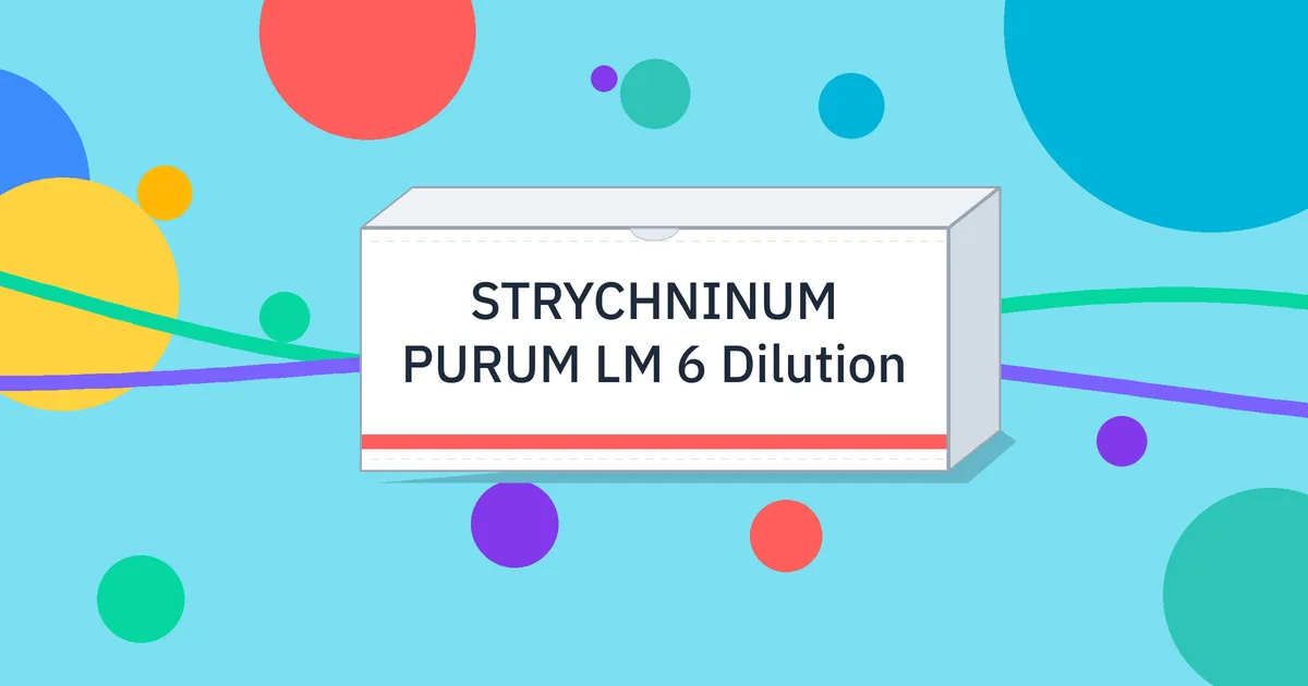 Symbolbild: Packung mit der Aufschrift STRYCHNINUM PURUM LM 6 Dilution (PZN 13207576) – Verfügbarkeit und Bezug in Apotheken in Frankfurt am Main
