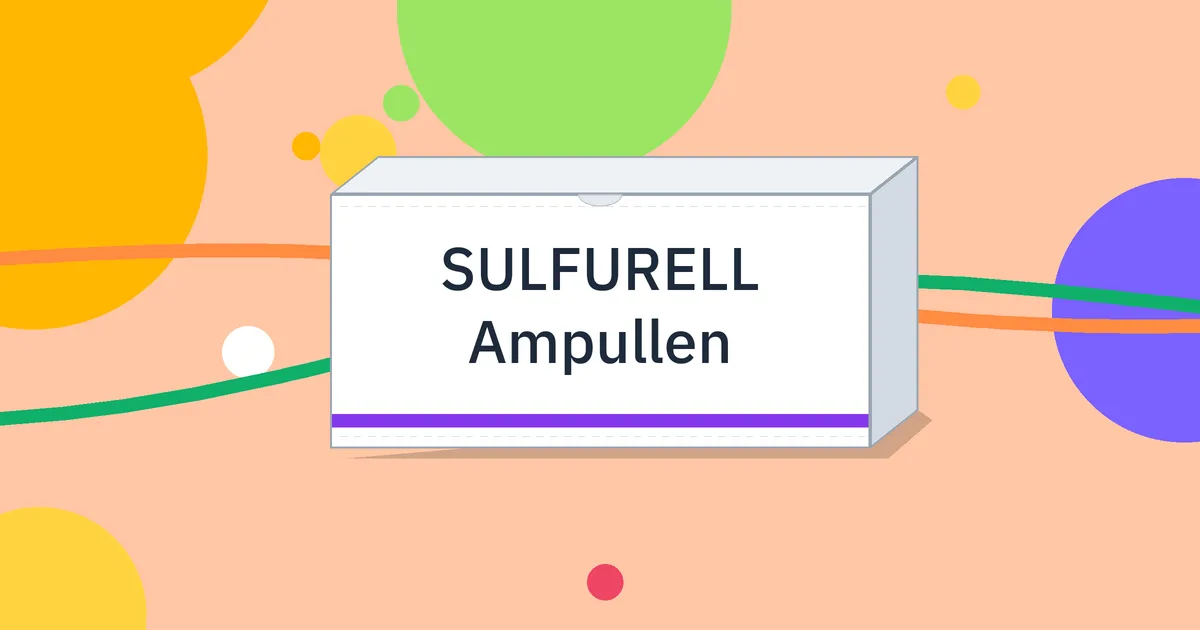 Symbolbild: Packung mit der Aufschrift SULFURELL Ampullen (PZN 00564464) – Verfügbarkeit und Bezug in Apotheken in Frankfurt am Main