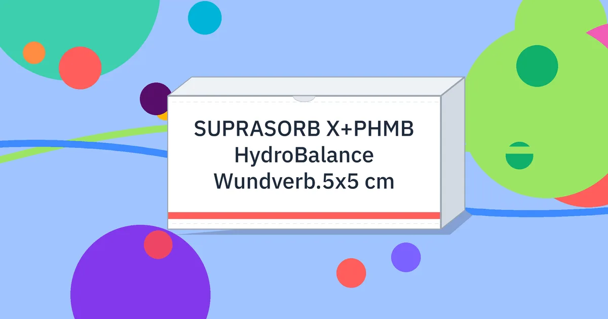 Symbolbild: Packung mit der Aufschrift SUPRASORB X+PHMB HydroBalance Wundverb.5x5 cm (PZN 13345858) – Verfügbarkeit und Bezug in Apotheken in Frankfurt am Main