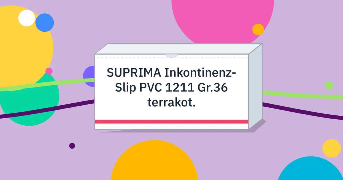 Symbolbild: Packung mit der Aufschrift SUPRIMA Inkontinenz-Slip PVC 1211 Gr.36 terrakot. (PZN 05971346) – Verfügbarkeit und Bezug in Apotheken in Frankfurt am Main