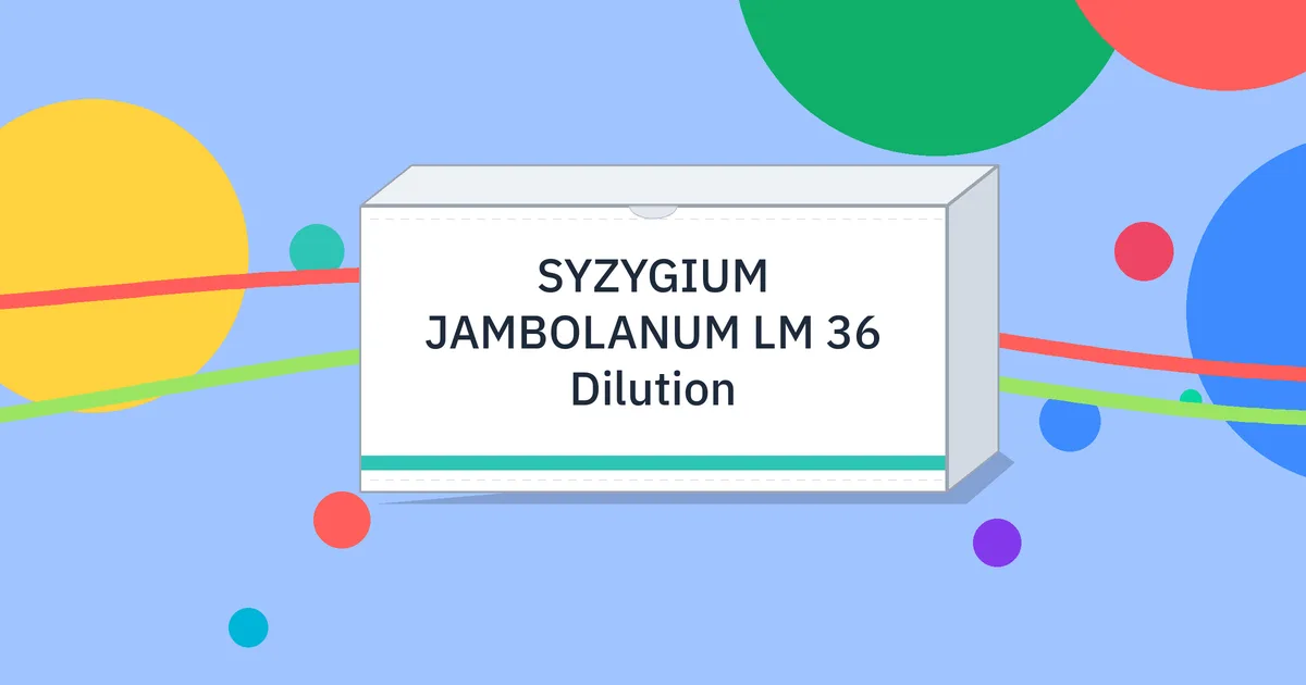 Symbolbild: Packung mit der Aufschrift SYZYGIUM JAMBOLANUM LM 36 Dilution (PZN 13212382) – Verfügbarkeit und Bezug in Apotheken in Frankfurt am Main
