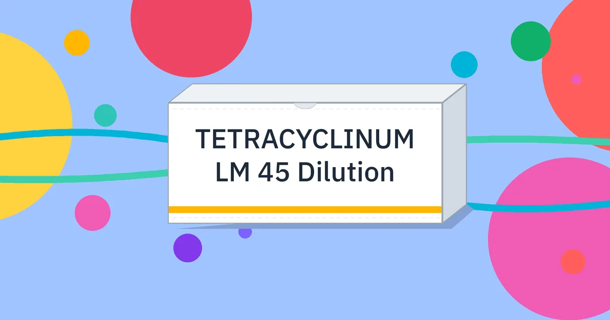 Symbolbild: Packung mit der Aufschrift TETRACYCLINUM LM 45 Dilution (PZN 13689517) – Verfügbarkeit und Bezug in Apotheken in Frankfurt am Main