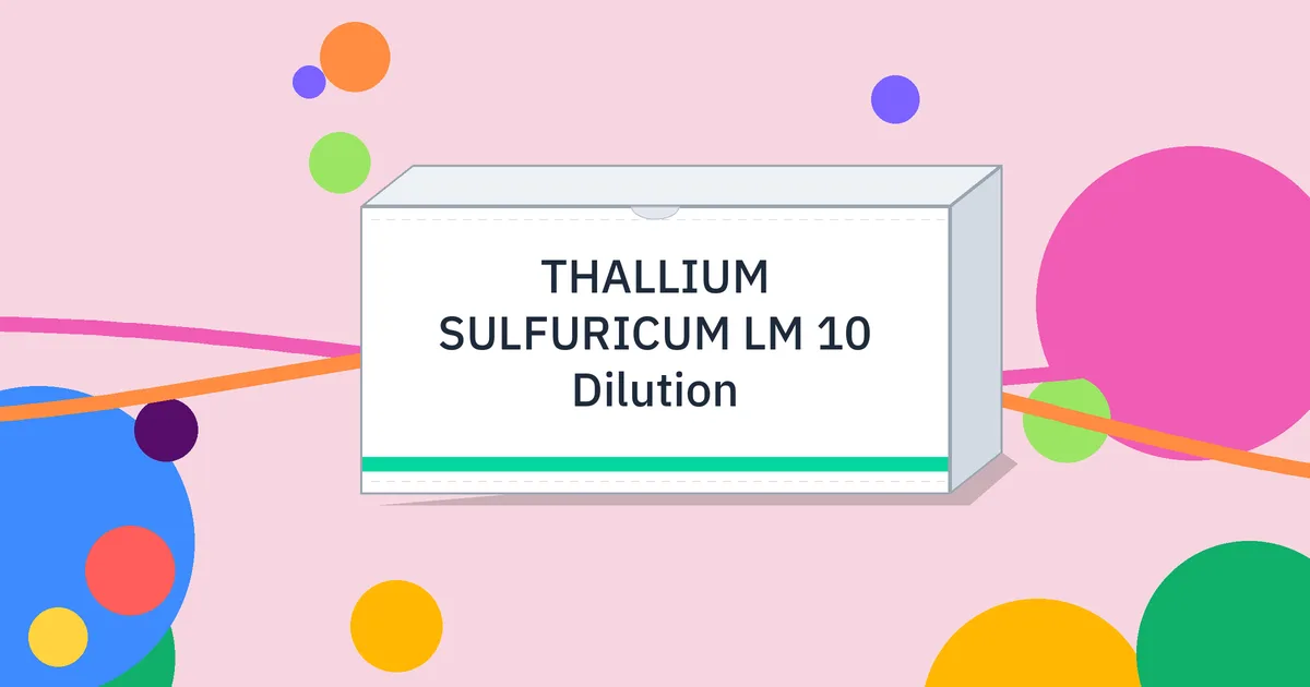 Symbolbild: Packung mit der Aufschrift THALLIUM SULFURICUM LM 10 Dilution (PZN 13218835) – Verfügbarkeit und Bezug in Apotheken in Frankfurt am Main