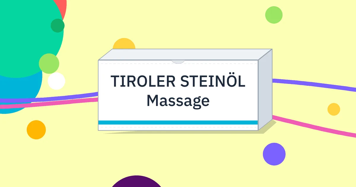 Symbolbild: Packung mit der Aufschrift TIROLER STEINÖL Massage (PZN 06173807) – Verfügbarkeit und Bezug in Apotheken in Frankfurt am Main