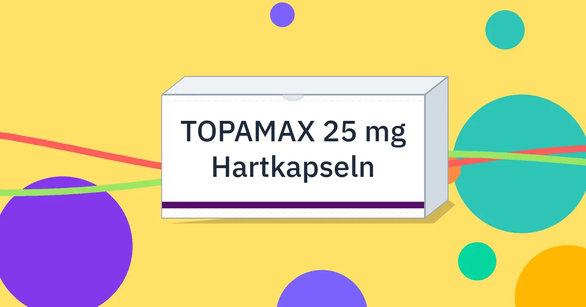 Symbolbild: Packung mit der Aufschrift TOPAMAX 25 mg Hartkapseln (PZN 00753981) – Verfügbarkeit und Bezug in Apotheken in Frankfurt am Main