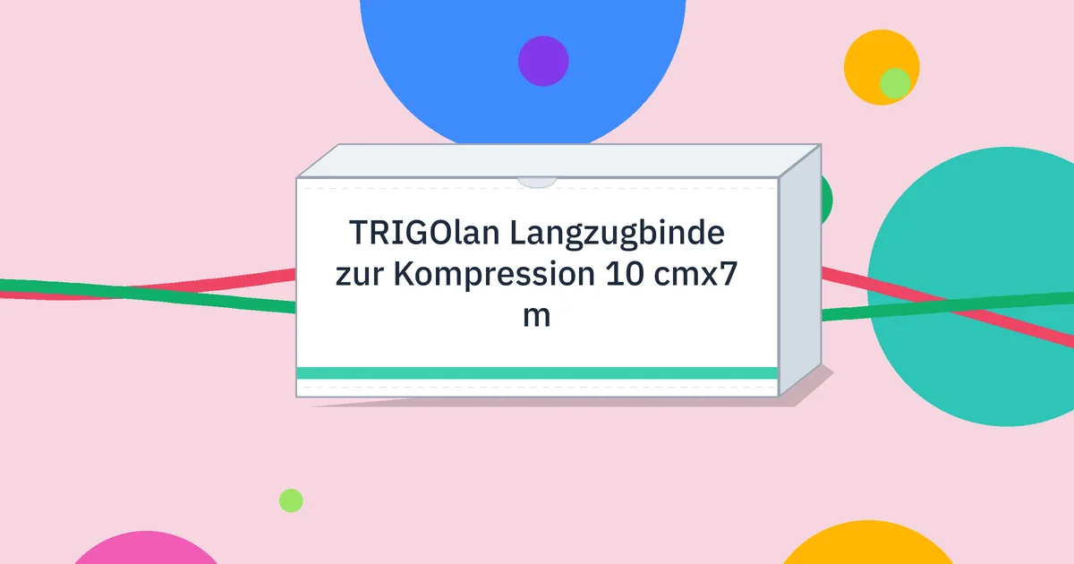Symbolbild: Packung mit der Aufschrift TRIGOlan Langzugbinde zur Kompression 10 cmx7 m (PZN 09945311) – Verfügbarkeit und Bezug in Apotheken in Frankfurt am Main