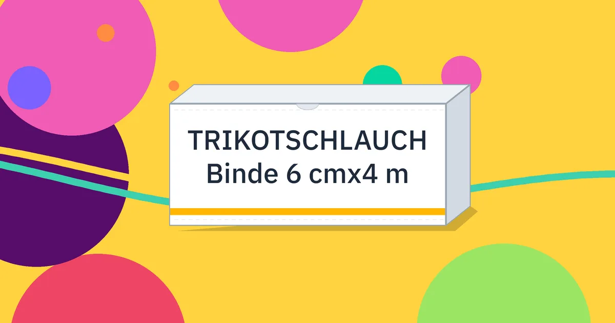 Symbolbild: Packung mit der Aufschrift TRIKOTSCHLAUCH Binde 6 cmx4 m (PZN 00170647) – Verfügbarkeit und Bezug in Apotheken in Frankfurt am Main