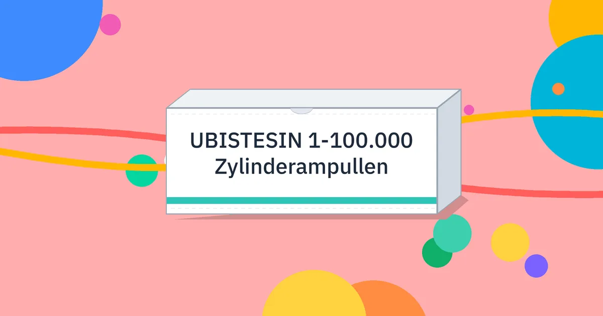 Symbolbild: Packung mit der Aufschrift UBISTESIN 1-100.000 Zylinderampullen (PZN 01205661) – Verfügbarkeit und Bezug in Apotheken in Frankfurt am Main